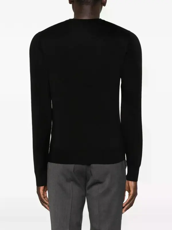 Emporio Armani Crew-neck Virgin Wool Sweater - Black