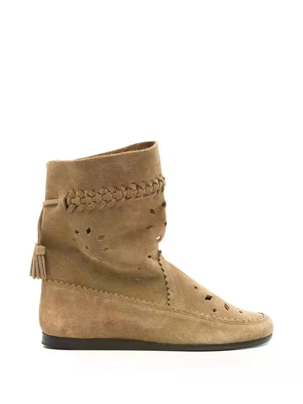 Isabel Marant Étoile Perforated Detail Tassel Detail Boots - Brown