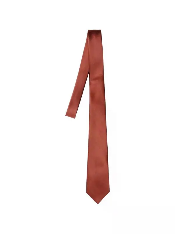 Saint Laurent Satin-finish Silk Neck Tie - Brown