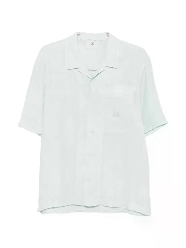 C.P. COMPANY Linen Boxy Short Sleeve Button Shirt