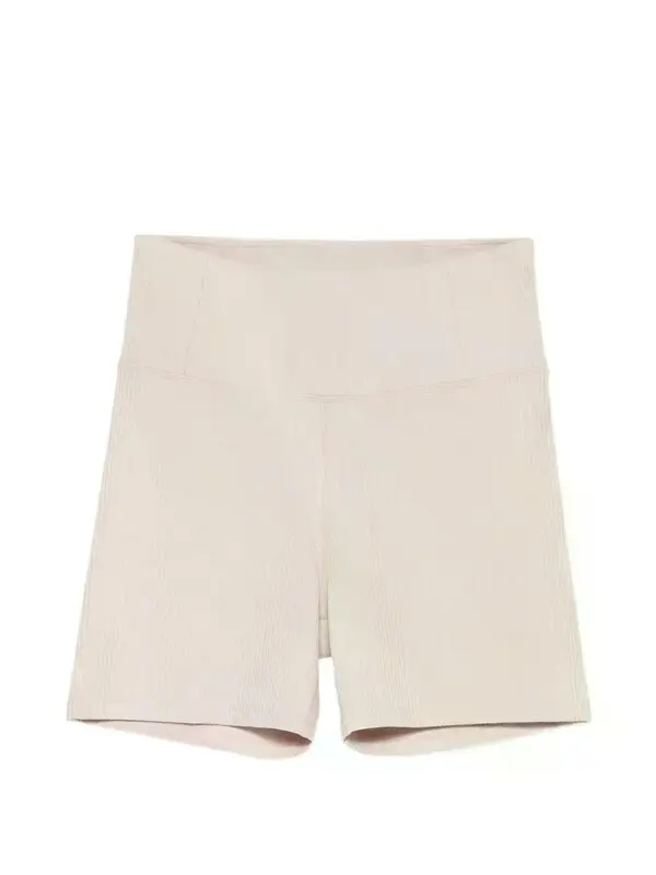 GIRLFRIEND COLLECTIVE Ribbed High Waist Shorts - Neutrals