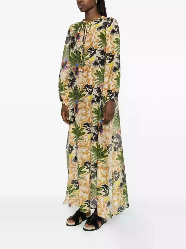 Anjuna Charlotte Palm-print Kaftan