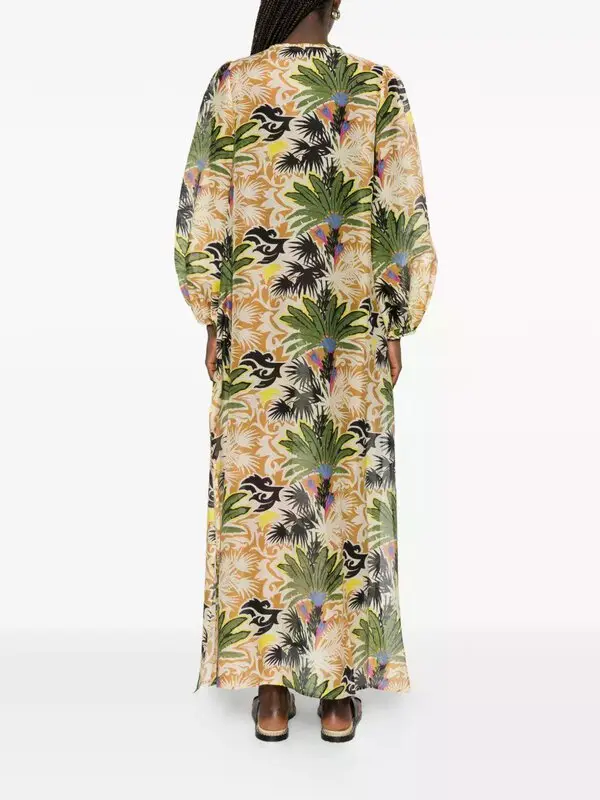Anjuna Charlotte Palm-print Kaftan