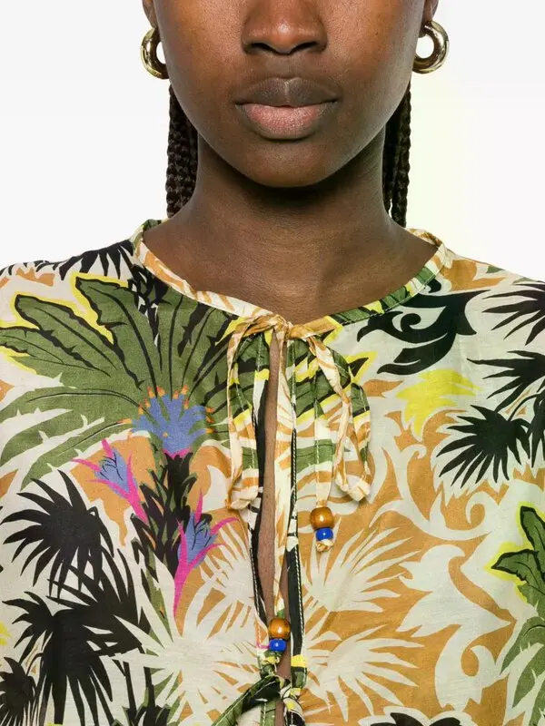 Anjuna Charlotte Palm-print Kaftan