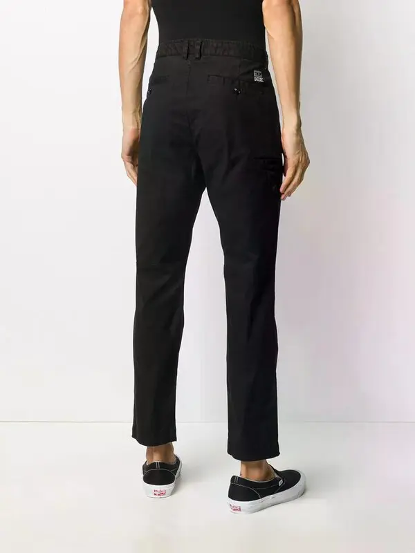DIESEL® Cropped Slim-fit Stretch-cotton Trousers - Black