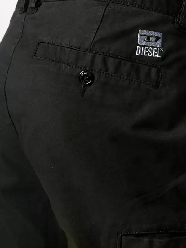 DIESEL® Cropped Slim-fit Stretch-cotton Trousers - Black