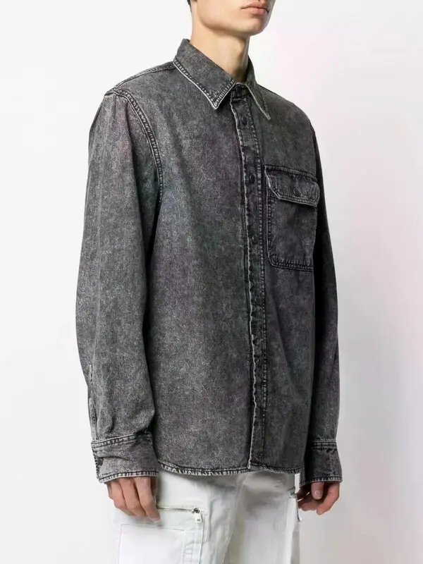 DIESEL® Grey Marbled Effect Denim Jacket