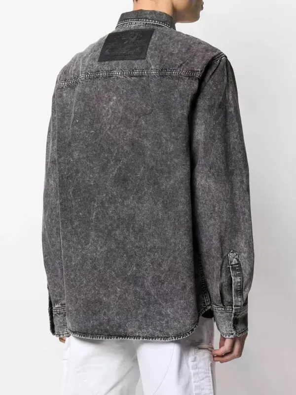 DIESEL® Grey Marbled Effect Denim Jacket