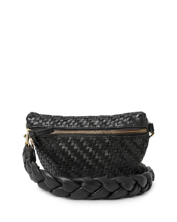 Clare V. Petite Woven Leather Fanny Pack