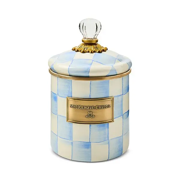MACKENZIE-CHILDS Check Small Canister - Sky