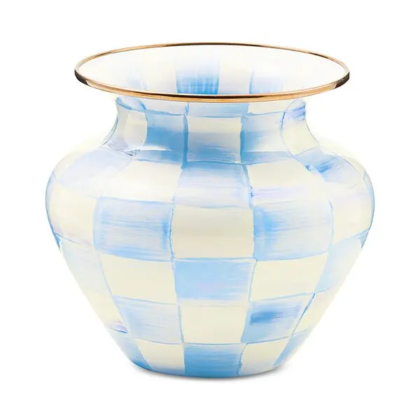 MACKENZIE-CHILDS Check Large Vase - Sky