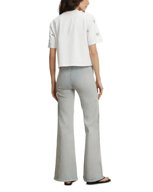 Veronica Beard Embellished Cotton-blend T-shirt
