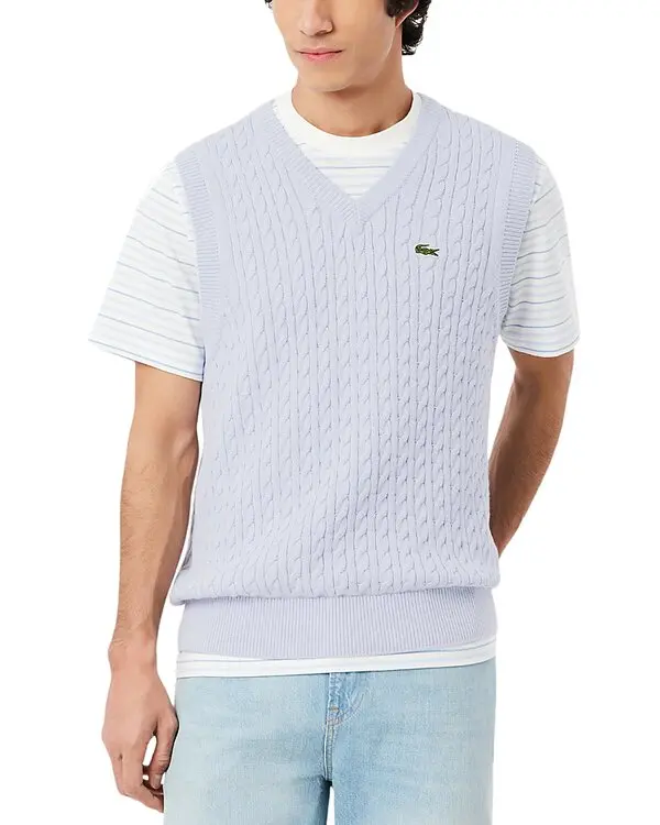 Lacoste Cable Knit V-neck Sweater Vest - Phoenix