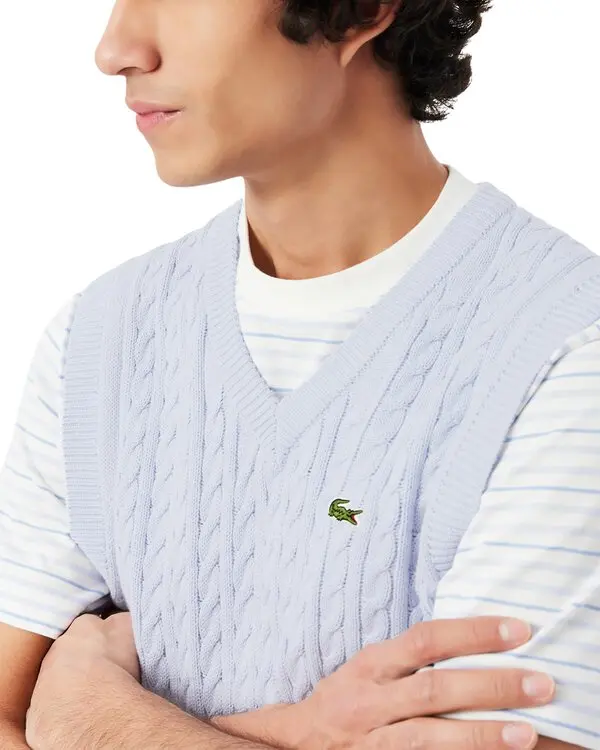 Lacoste Cable Knit V-neck Sweater Vest - Phoenix