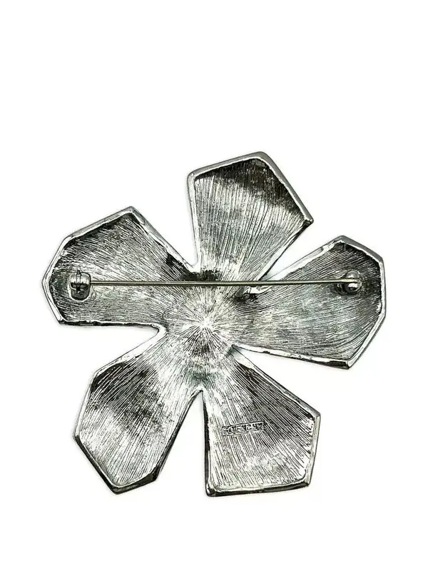 Givenchy 2000s Crystal Flower Brooch