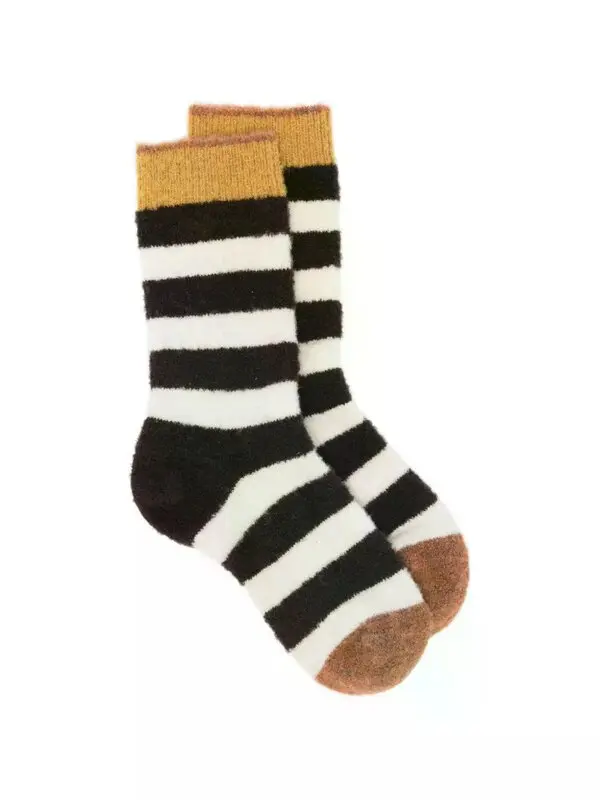 BONNE MAISON Striped Knitted Socks - Brown