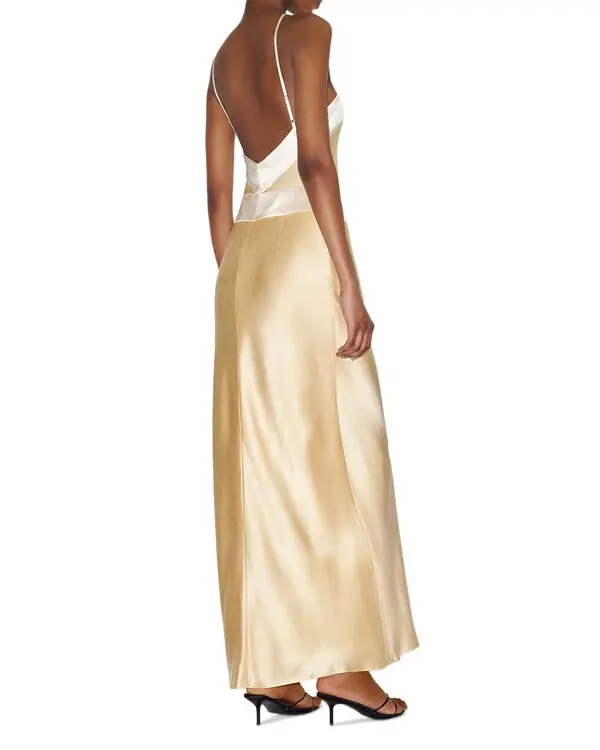 REFORMATION Jillian Silk Maxi Dress - Parmesan