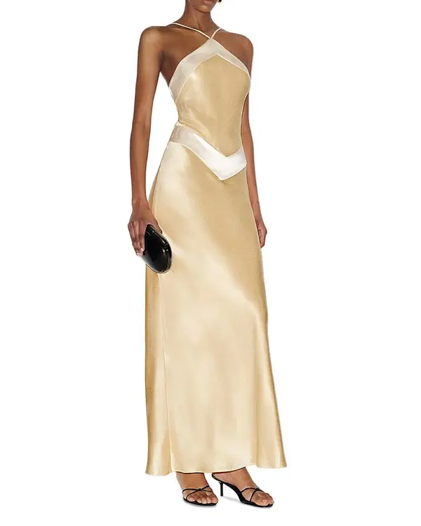 REFORMATION Jillian Silk Maxi Dress - Parmesan