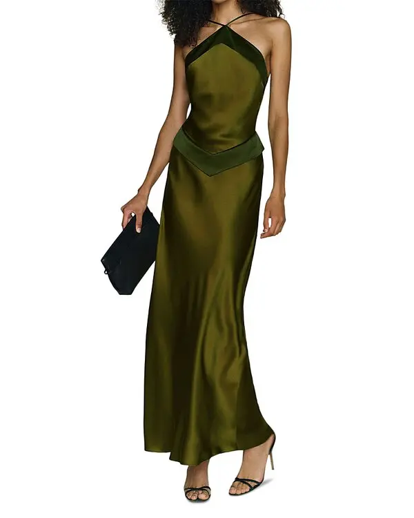 REFORMATION Jillian Silk Gown - Pear