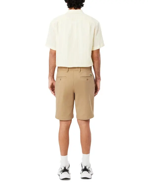 Lacoste Regular Fit Stretch Cotton Blend Chino Bermuda Shorts - Beige