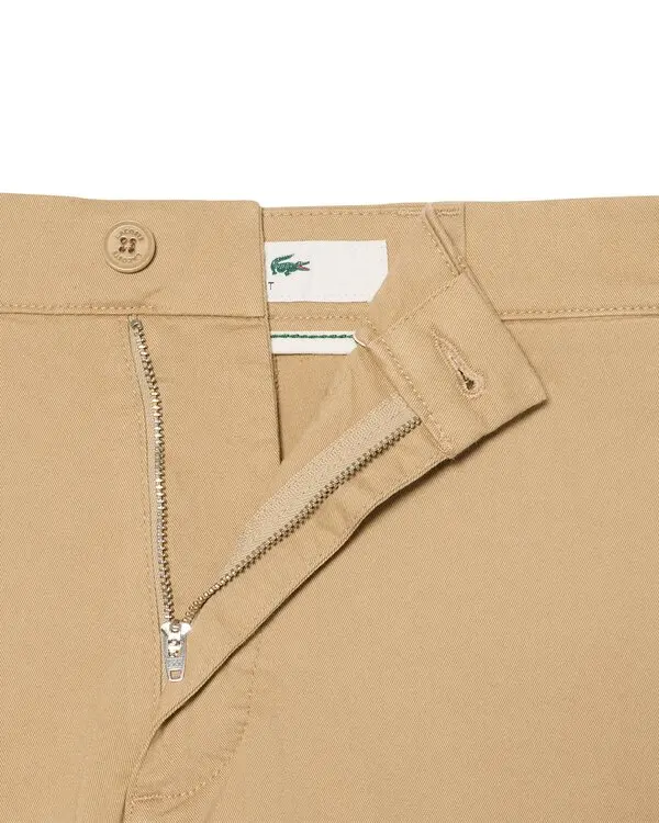 Lacoste Regular Fit Stretch Cotton Blend Chino Bermuda Shorts - Beige