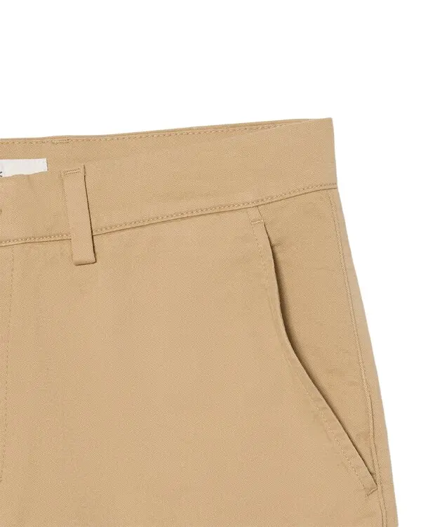 Lacoste Regular Fit Stretch Cotton Blend Chino Bermuda Shorts - Beige
