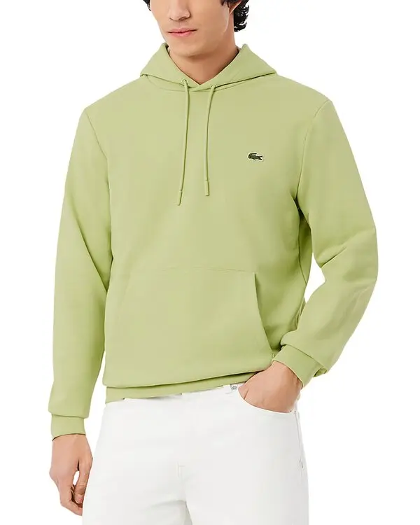 Lacoste Cotton Fleece Hoodie With Logo - Green