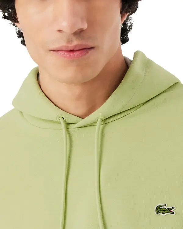Lacoste Cotton Fleece Hoodie With Logo - Green