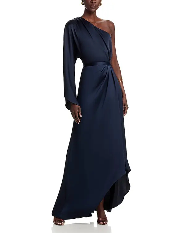 Ramy Brook Opal One-shoulder Gown - Navy