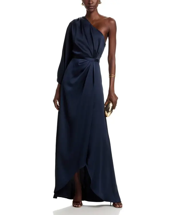 Ramy Brook Opal One-shoulder Gown - Navy