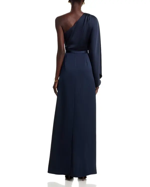Ramy Brook Opal One-shoulder Gown - Navy