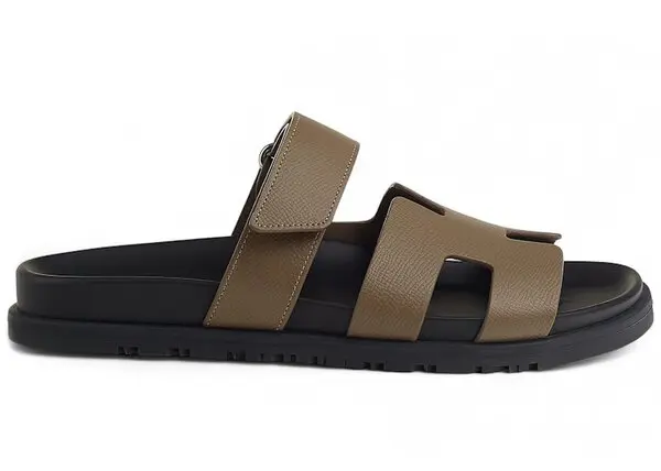 Hermès Chypre Sandal In Epsom Calfskin - Étoupe