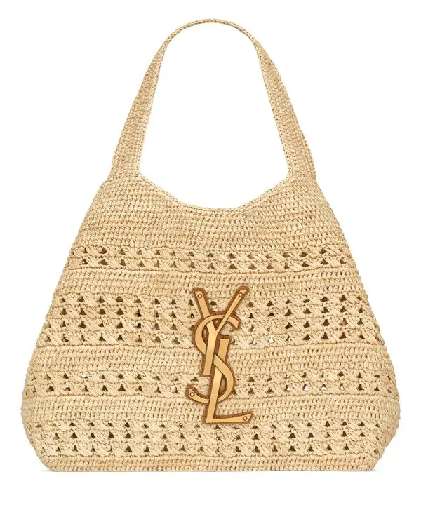 Saint Laurent Icare Raffia Tote Bag - Natural