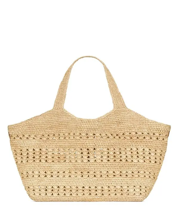Saint Laurent Icare Raffia Tote Bag - Natural