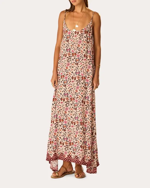 Natalie Martin Heather Floral Maxi Slip Dress - Multicolor