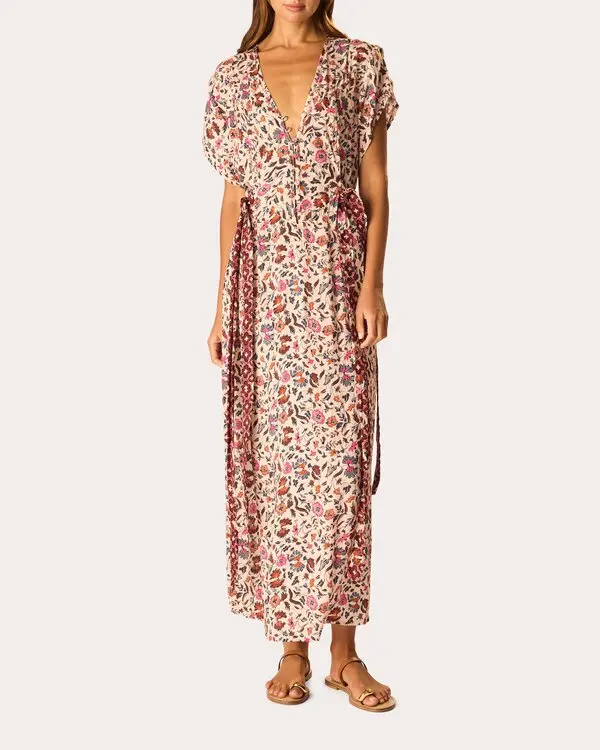 Natalie Martin Monica Floral V-neck Maxi Dress - Multicolor