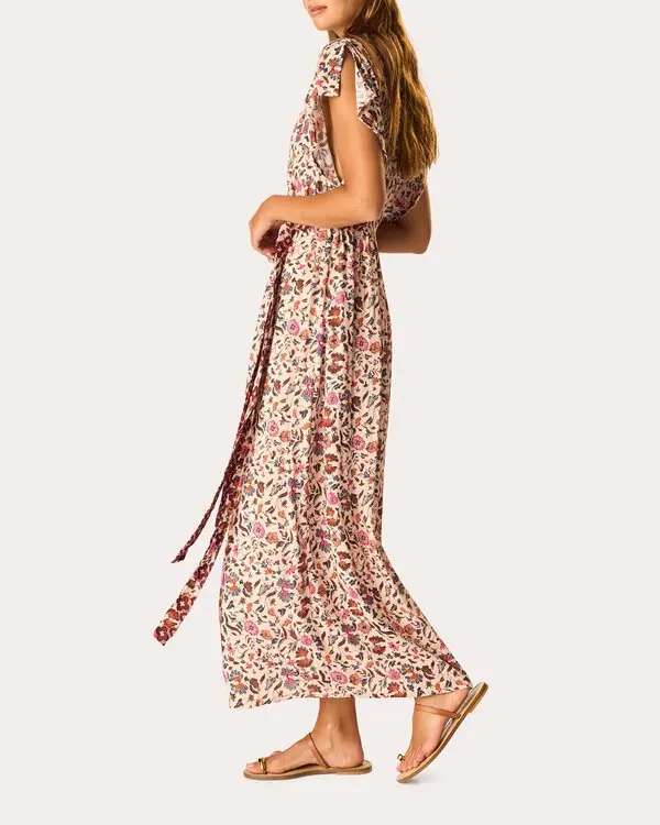 Natalie Martin Monica Floral V-neck Maxi Dress - Multicolor