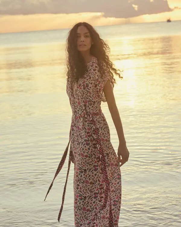 Natalie Martin Monica Floral V-neck Maxi Dress - Multicolor