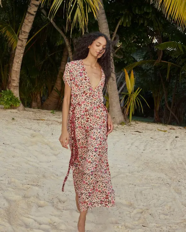 Natalie Martin Monica Floral V-neck Maxi Dress - Multicolor