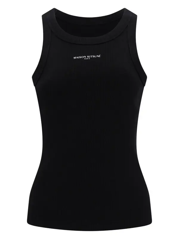 Maison Kitsuné Ribbed Logo Tank Top