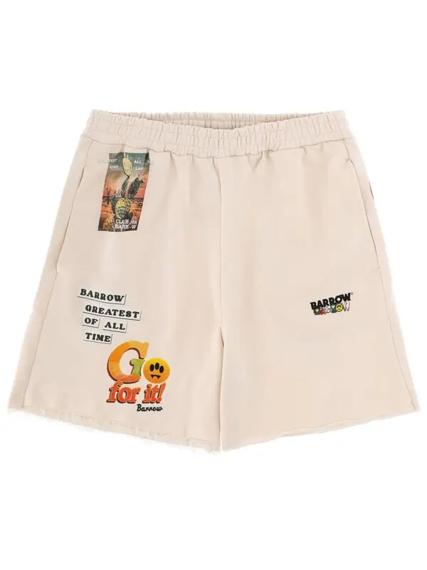 BARROW Printed Shorts - Beige