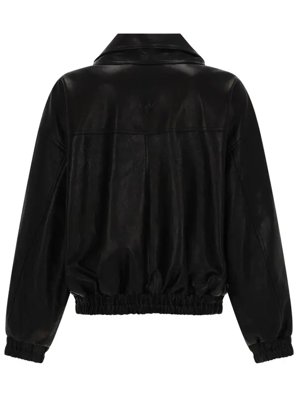 Magda Butrym Leather Bomber Jacket - Black