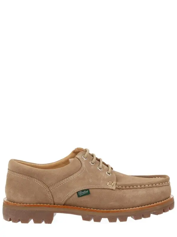 Paraboot Thiers Suede Moc Toe Lace-up Shoes - Beige