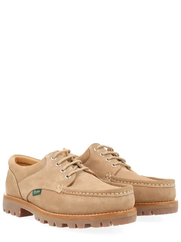 Paraboot Thiers Suede Moc Toe Lace-up Shoes - Beige