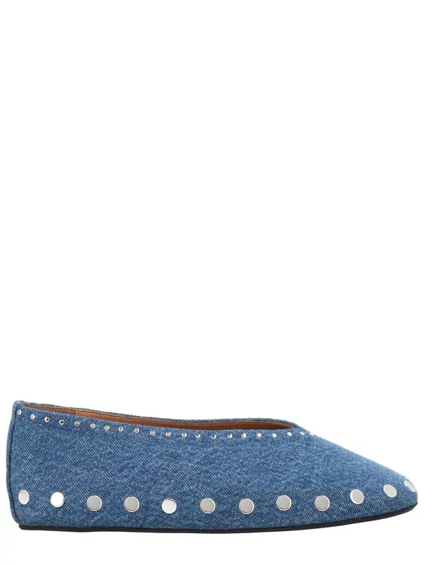 GANNI Ballerina Jenny Flat - Denim