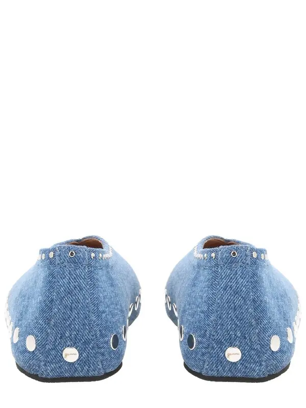 GANNI Ballerina Jenny Flat - Denim