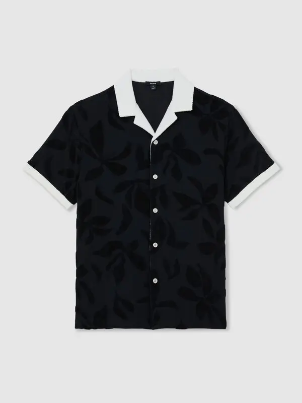 REISS Zuma Towelling-jacquard Tipped Shirt