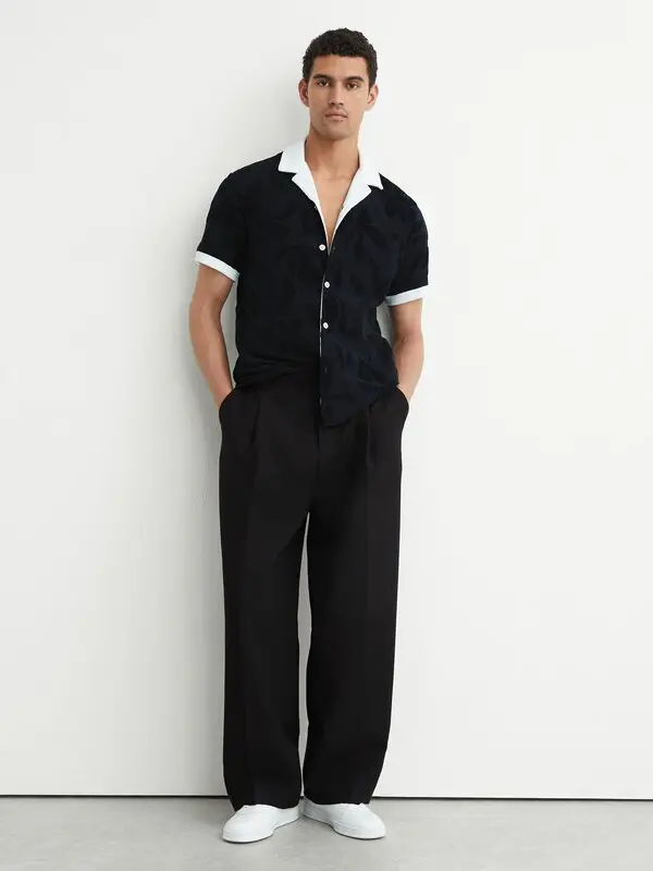 REISS Zuma Towelling-jacquard Tipped Shirt