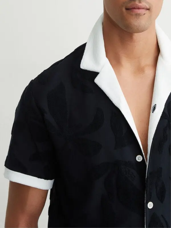 REISS Zuma Towelling-jacquard Tipped Shirt