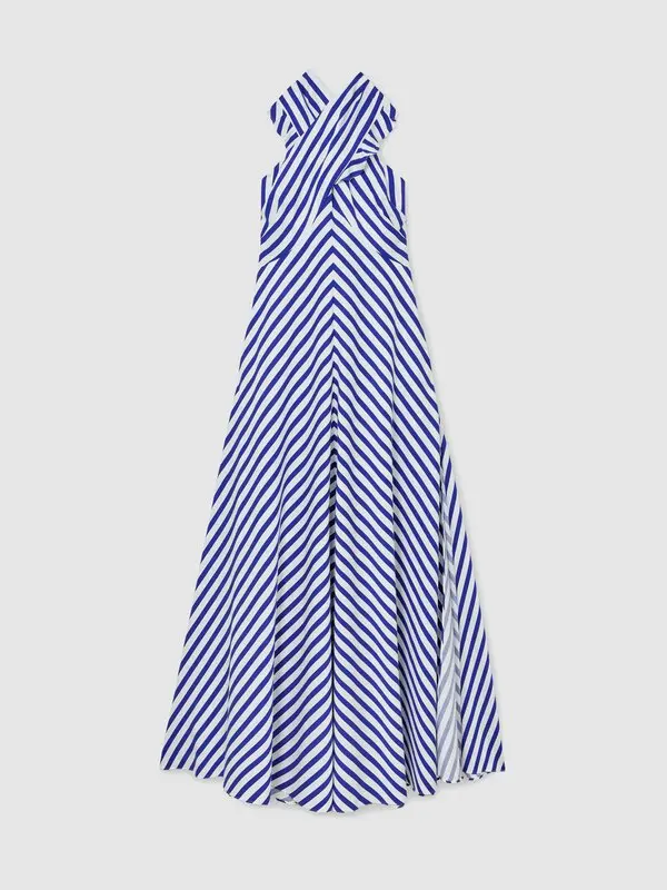 REISS Luna Striped Halterneck Maxi Dress